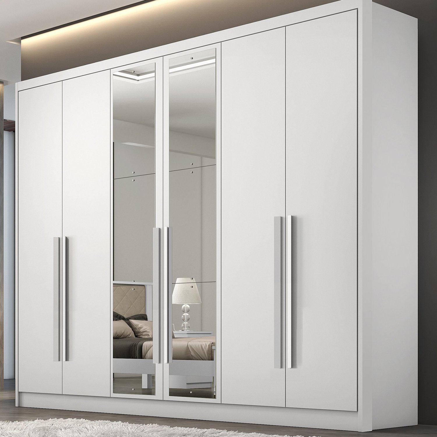 Guarda Roupa 6 Portas 6 Gavetas com Espelho Reno Novo Horizonte ...