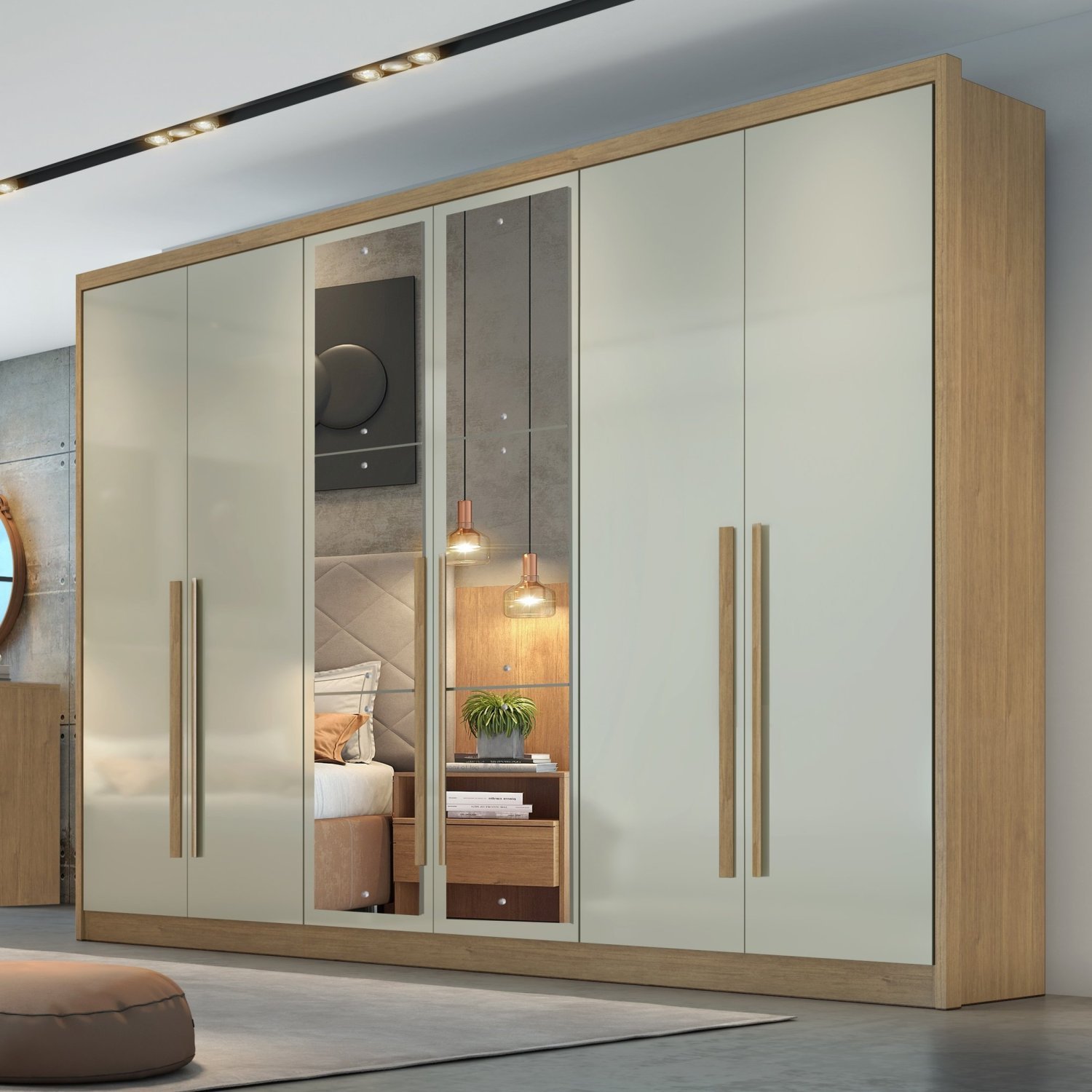 Guarda Roupa 6 Portas 6 Gavetas com Espelho Reno Novo Horizonte ...