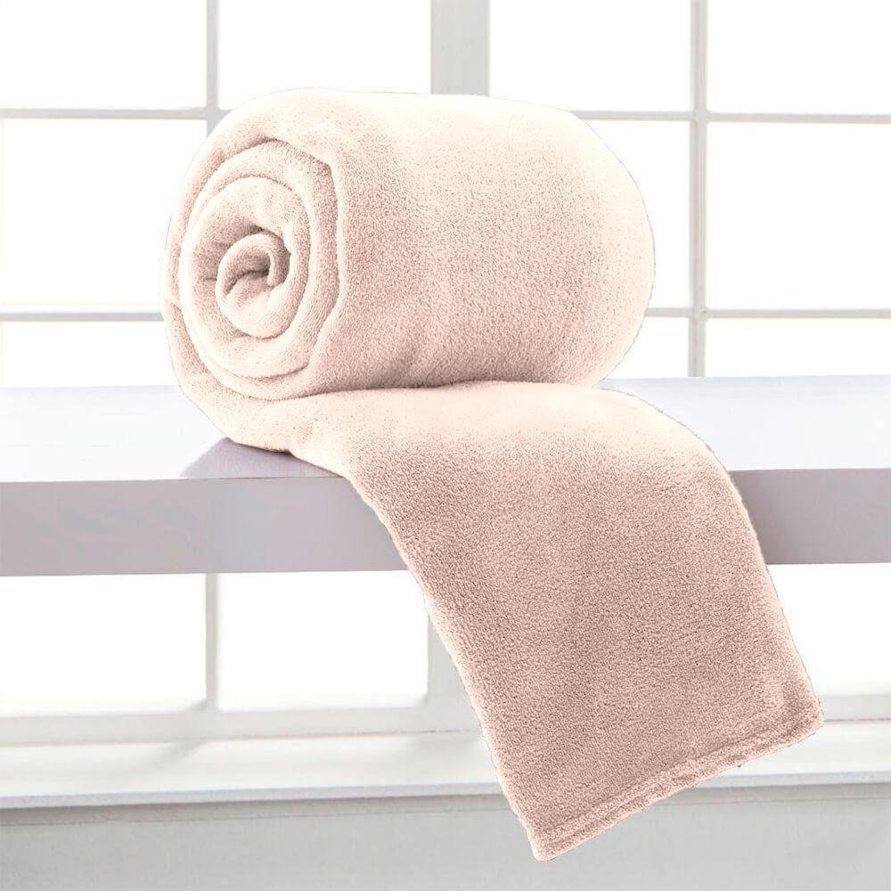 Cobertor Casal Manta de Microfibra 1,8x2,2m Rosa Blush - Camesa ...