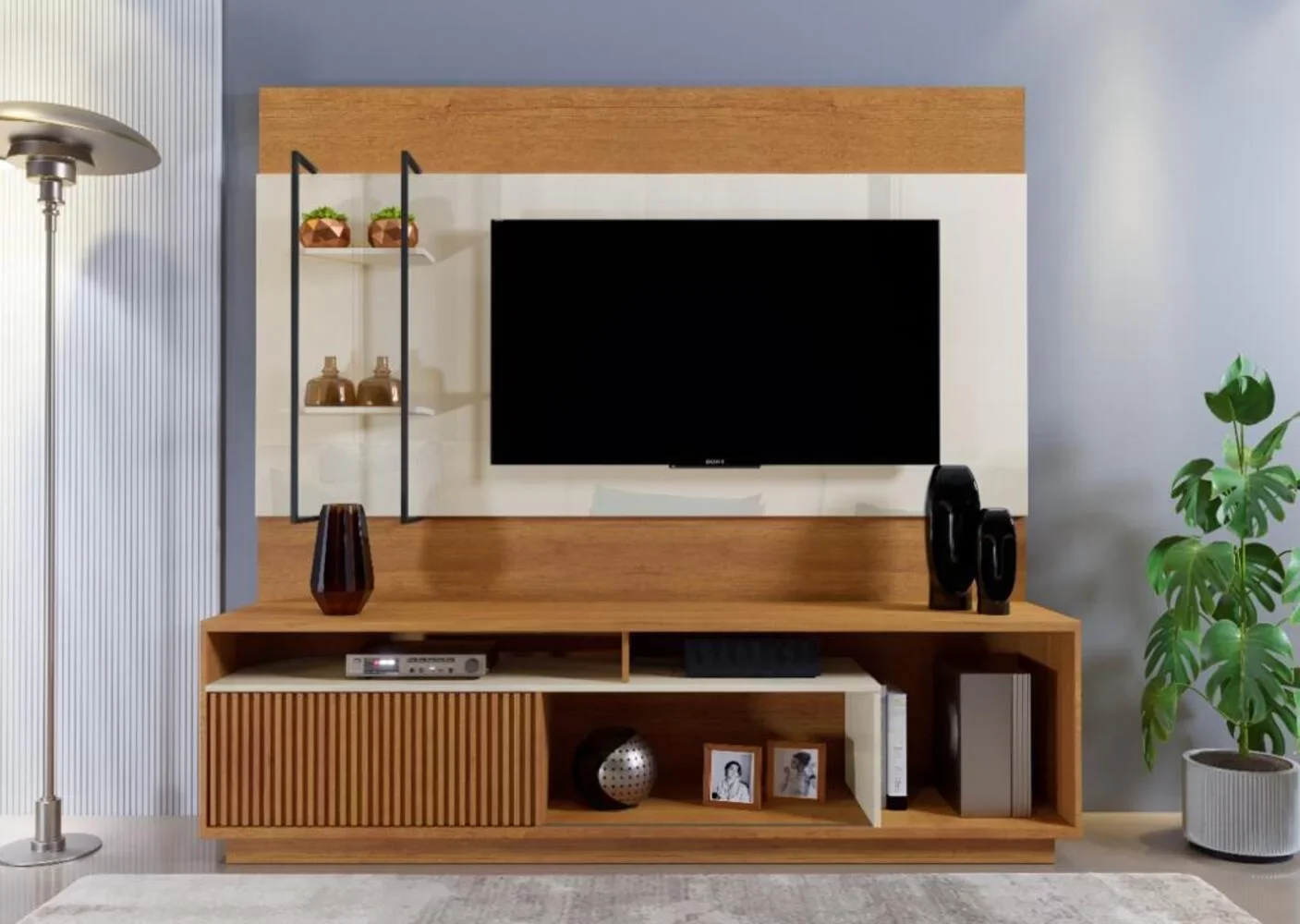 Rack com Painel Granada para TV até 65 Polegadas Mavaular | MadeiraMadeira