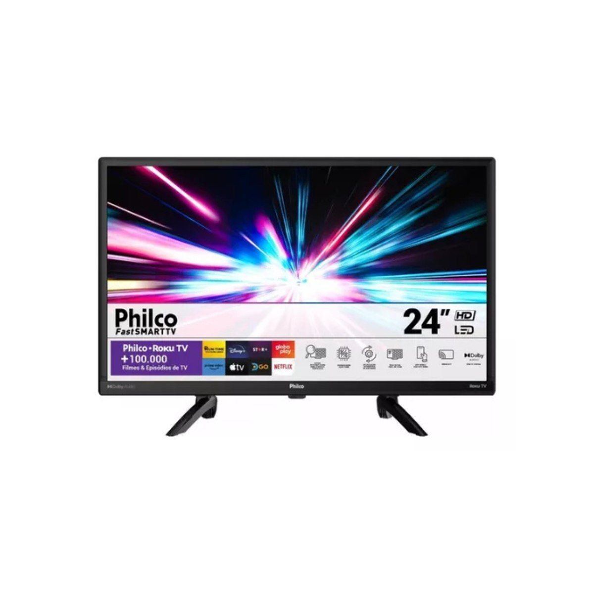 Smart Tv de 24" Philco Roku Tv Ptv24g5yr2cp com Tela Hd 127/220v ...