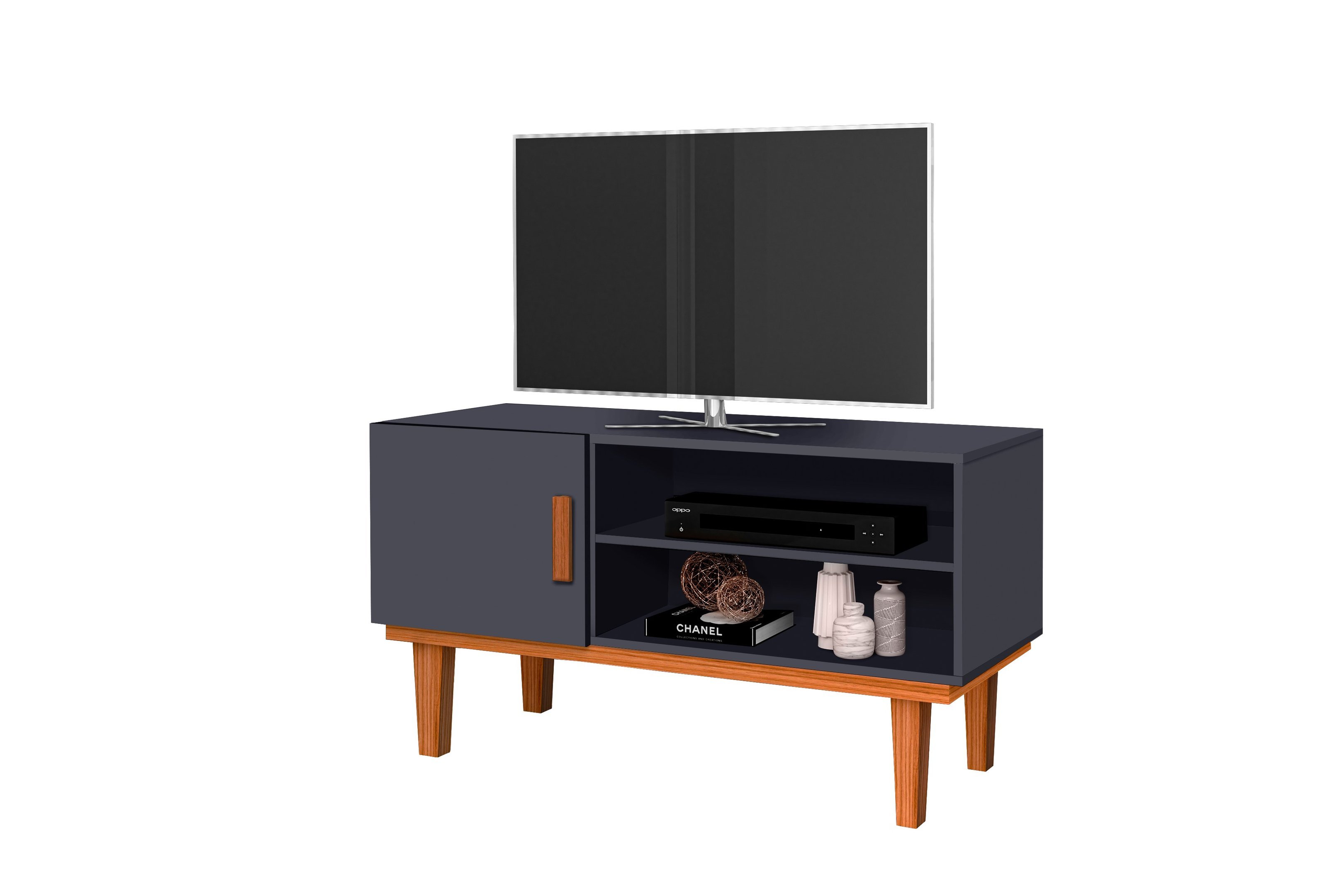 Rack Suspenso Denver Sala TV de 42 Polegadas Chumbo | MadeiraMadeira