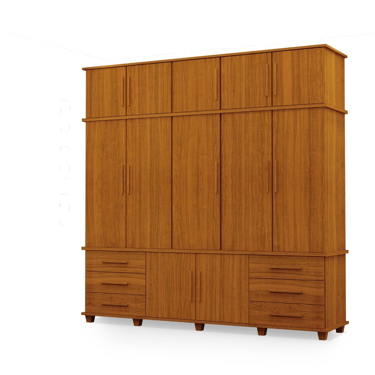 Guarda Roupas Casal Londres Triplex Grande 5 Portas 6 Gaveta | MadeiraMadeira