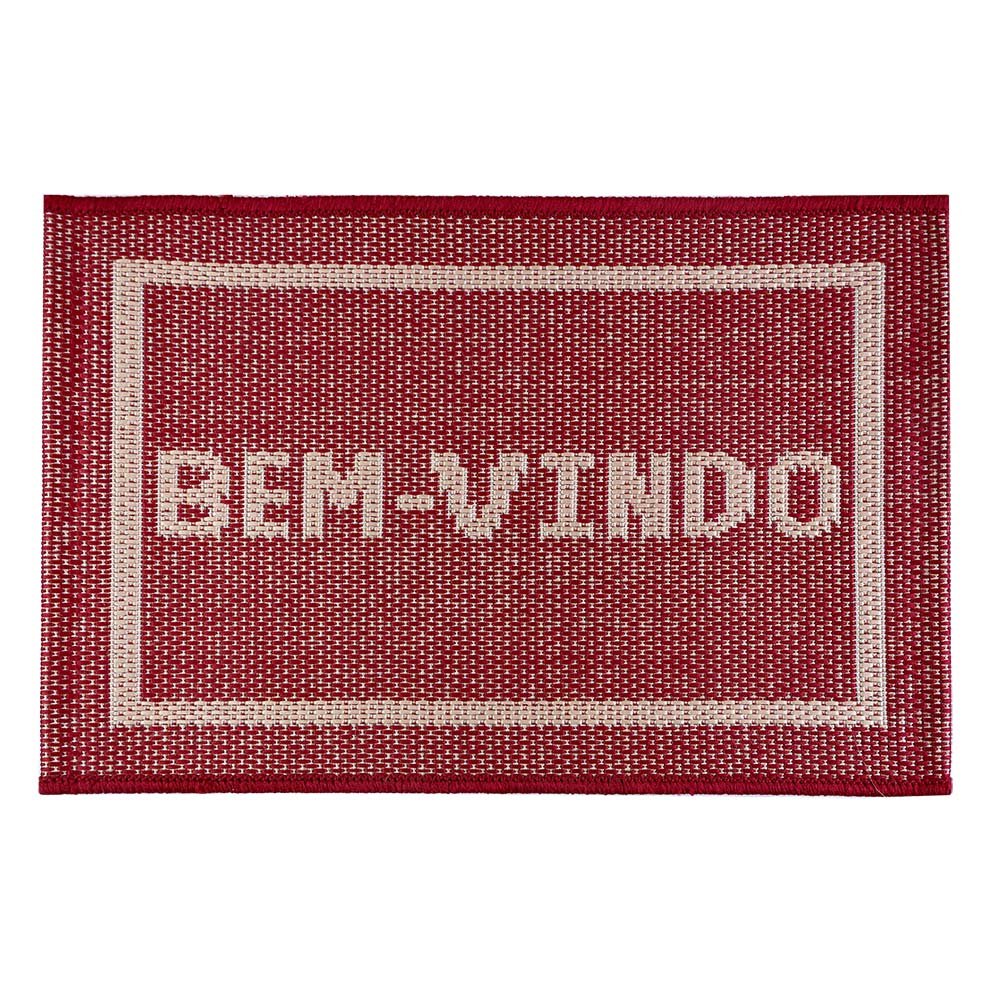 Capacho Eco Nature Bem Vindo-4 10 Vermelho 0,40x0,60m | MadeiraMadeira