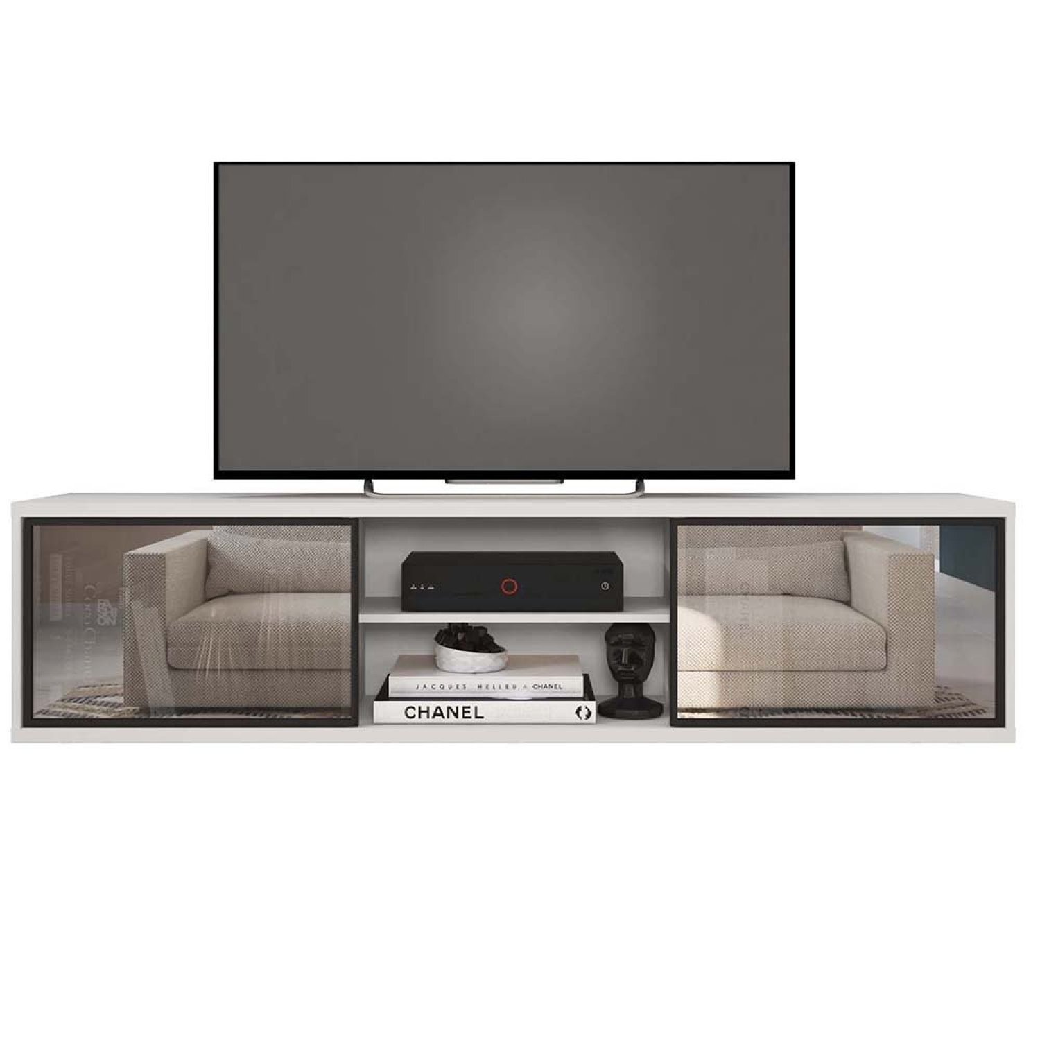 Rack Suspenso para TV até 72 Polegadas 180cm 2 Portas Reflecta Multiverso CabeCasa ...