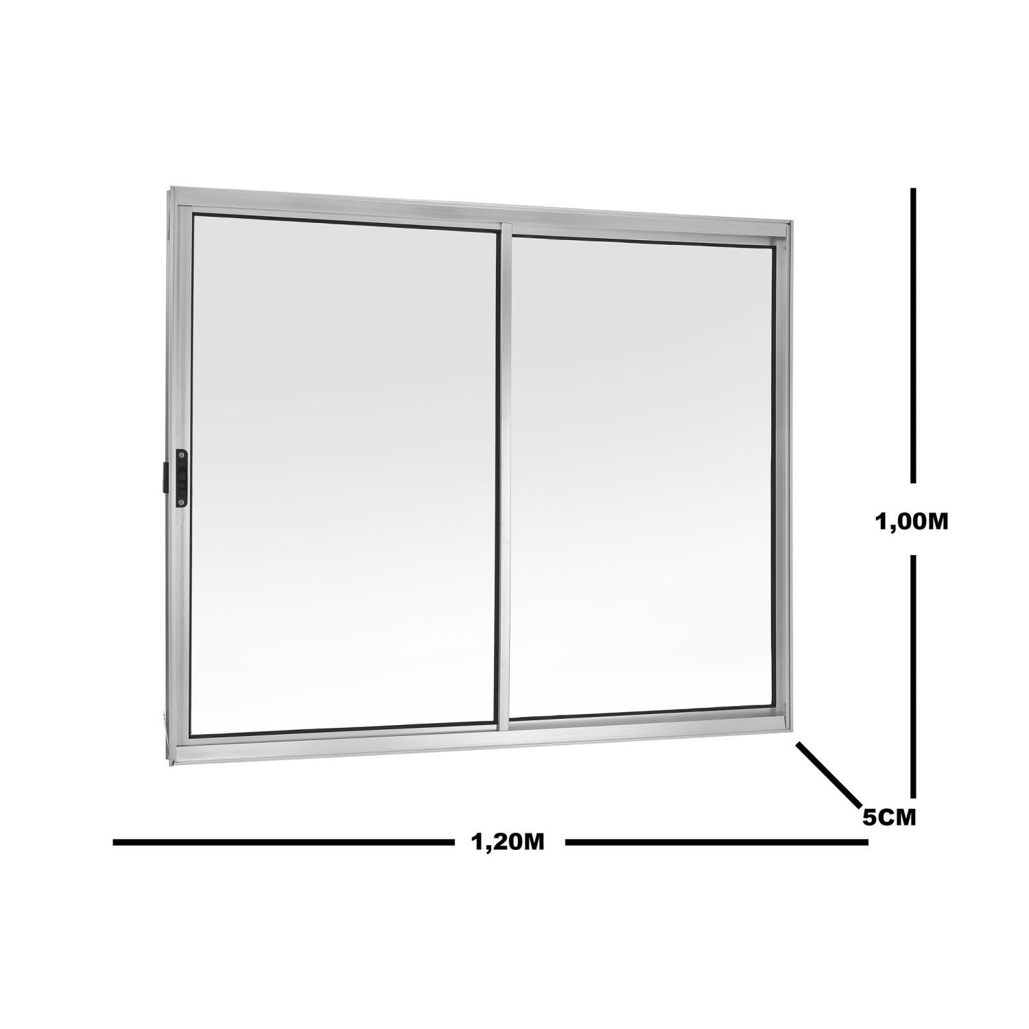 Janela de Alumínio de Correr 100x120cm 2 Folhas Direita Ecosul ...