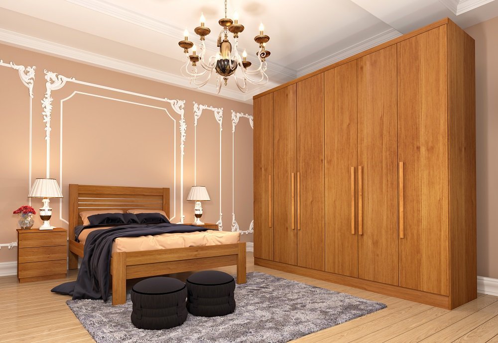 Guarda Roupa Casal Veneza 6 Portas 4 Gavetas Tcil Cinamomo | MadeiraMadeira