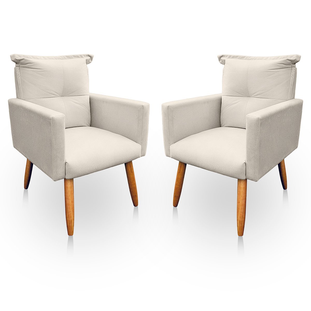 Kit 2 Poltrona Decorativa Duda para Sala e Quarto Suede Bege- Lh Decor ...