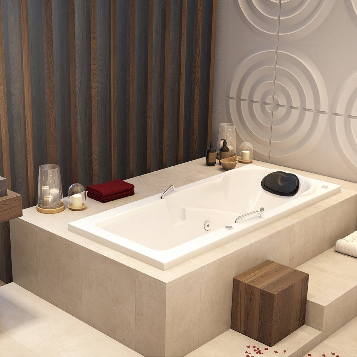 Banheira de Hidromassagem Capri Acrílico 170cmx80cmx43cm 4 Jatos ...