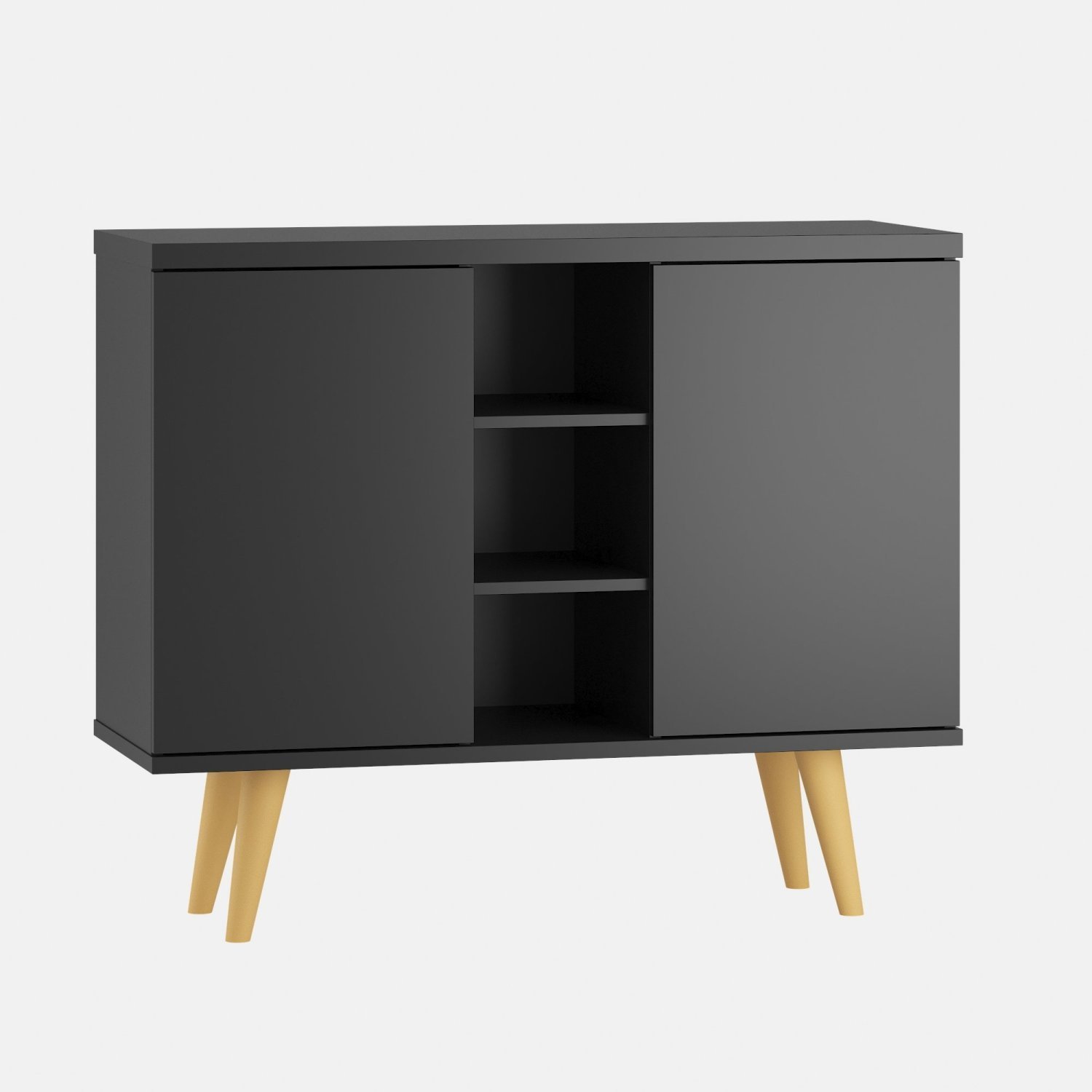 Buffet Saymon 2 Portas 3 Nichos Pés Palito Viero Móveis | MadeiraMadeira