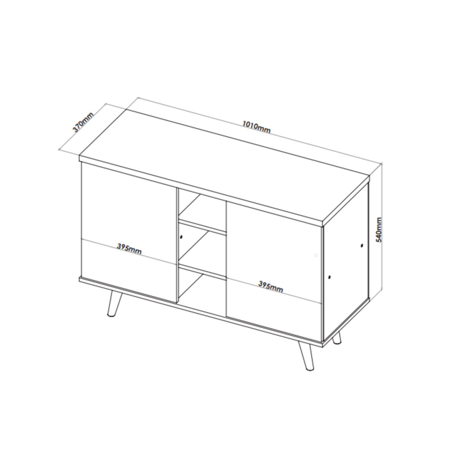 Buffet Saymon 2 Portas 3 Nichos Pés Palito Viero Móveis | MadeiraMadeira