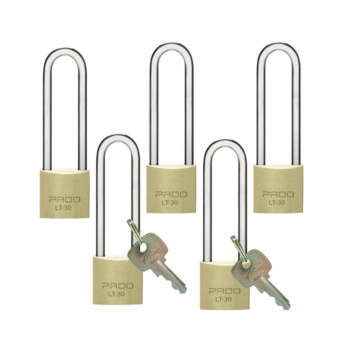 Kit 5und Cadeado Sm Lt-30/75mm Haste Longa Pado | MadeiraMadeira