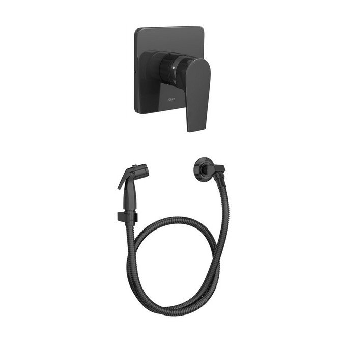 Kit Ducha Higiênica Monocomando Level Black Noir e Base Deca ...