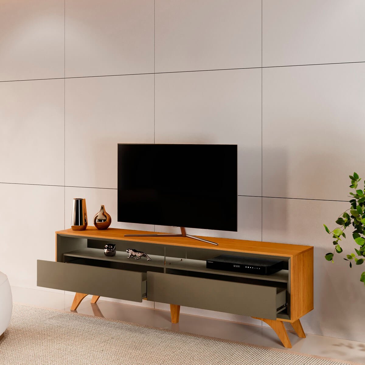 Rack Para Tv 75" Com Led 2Gv Austria:Platinum | MadeiraMadeira