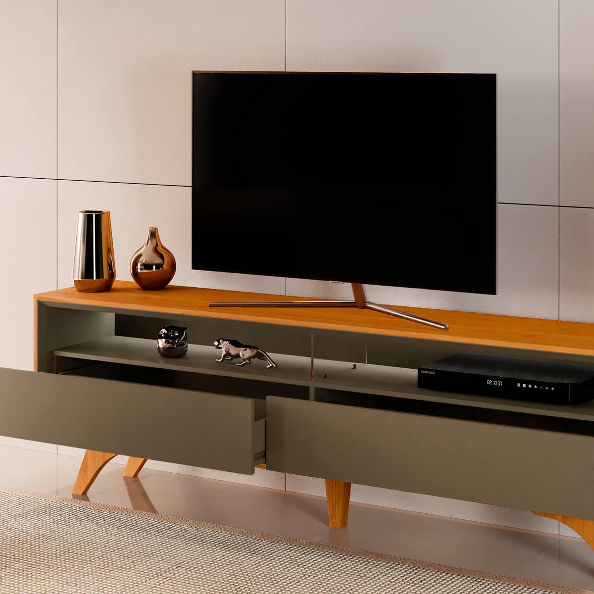 Rack Para Tv 75" Com Led 2Gv Austria:Platinum | MadeiraMadeira