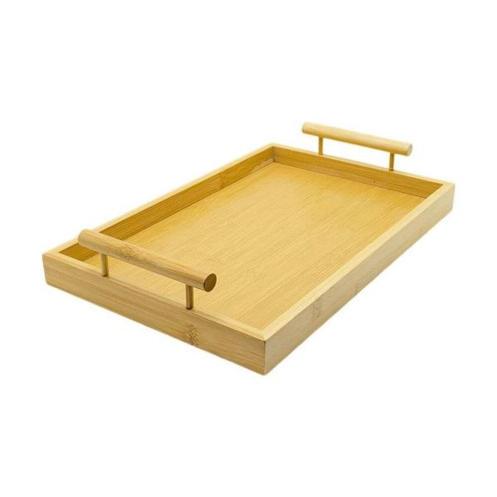 Bandeja Bambu Alça Serve 36x24cm - Livon | MadeiraMadeira