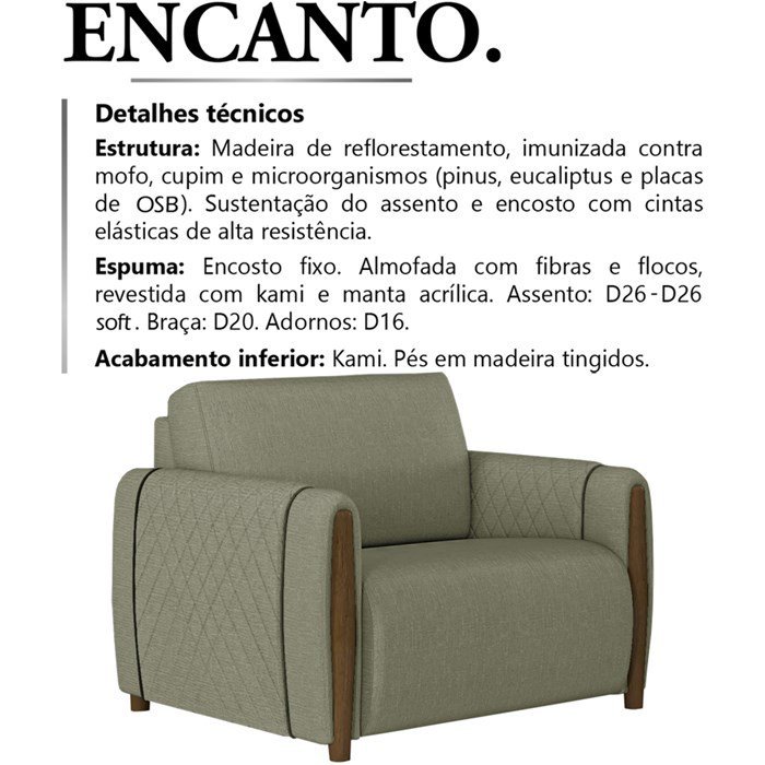 Poltrona Decorativa Pes Em Madeira Encanto TCE 1026 Moll | MadeiraMadeira