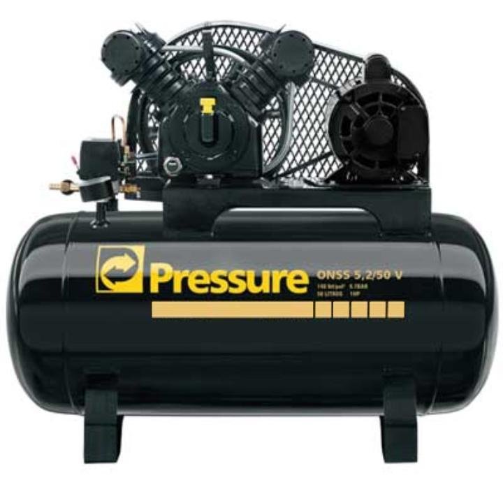 Compressor 5,2 Pés 50 Litros Onix 2 Pistões Pressure C/ Motor ...