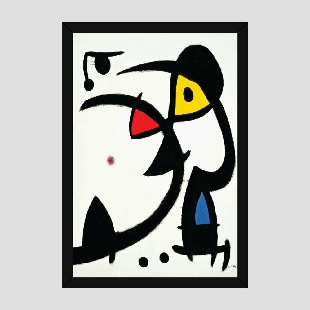 Quadro Joan Miró Ii Vinil Moldura Preta 30X20Cm | MadeiraMadeira