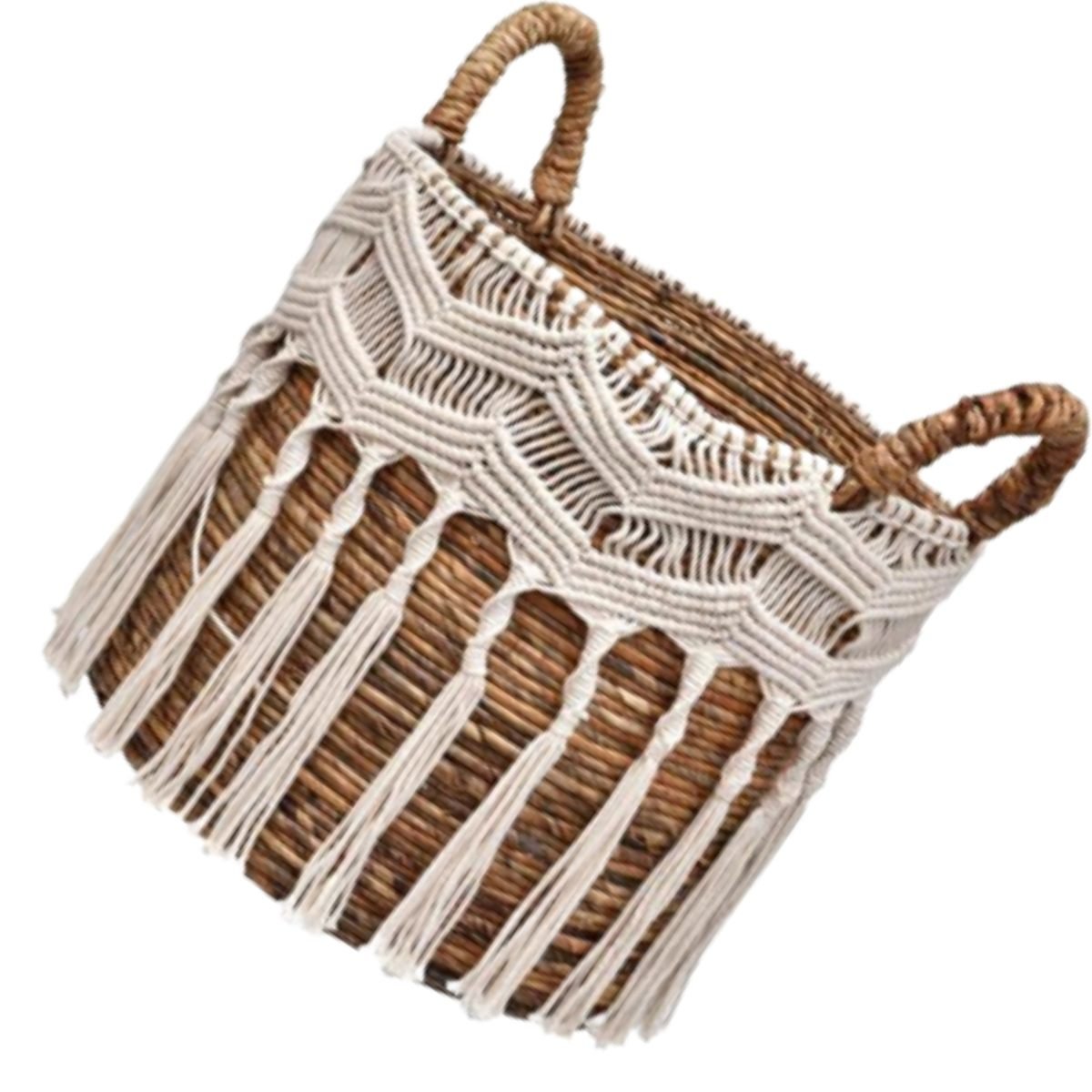 Cesto Macramê Grande Thaythay Decoracao | MadeiraMadeira