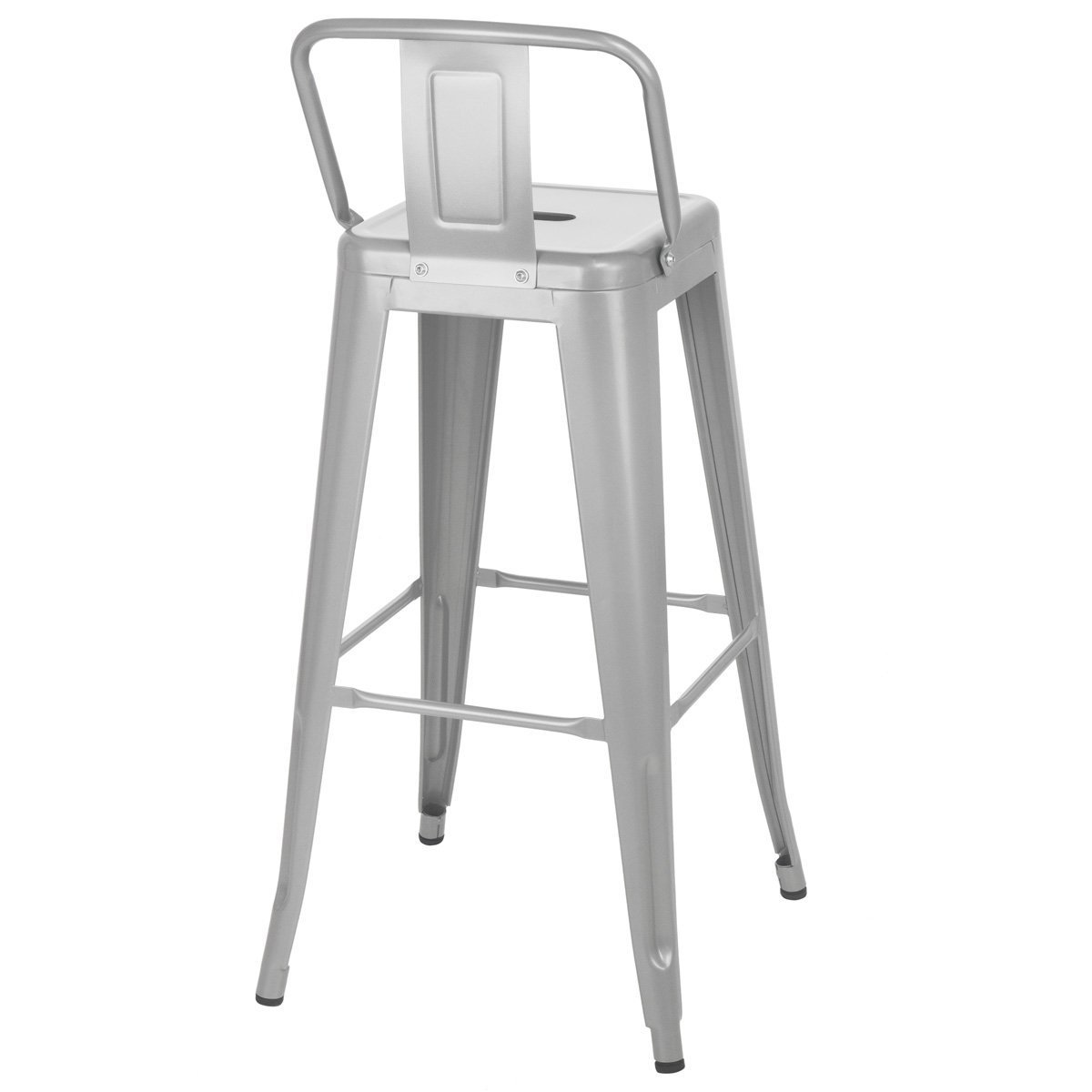 Kit 4 cadeiras + 2 banquetas altas com encosto industrial Loft Vintage Iron Tolix prata ...