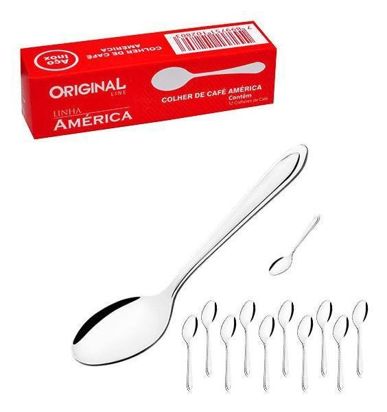 Colher De Cafe De Inox America Com 12 Unidades | MadeiraMadeira