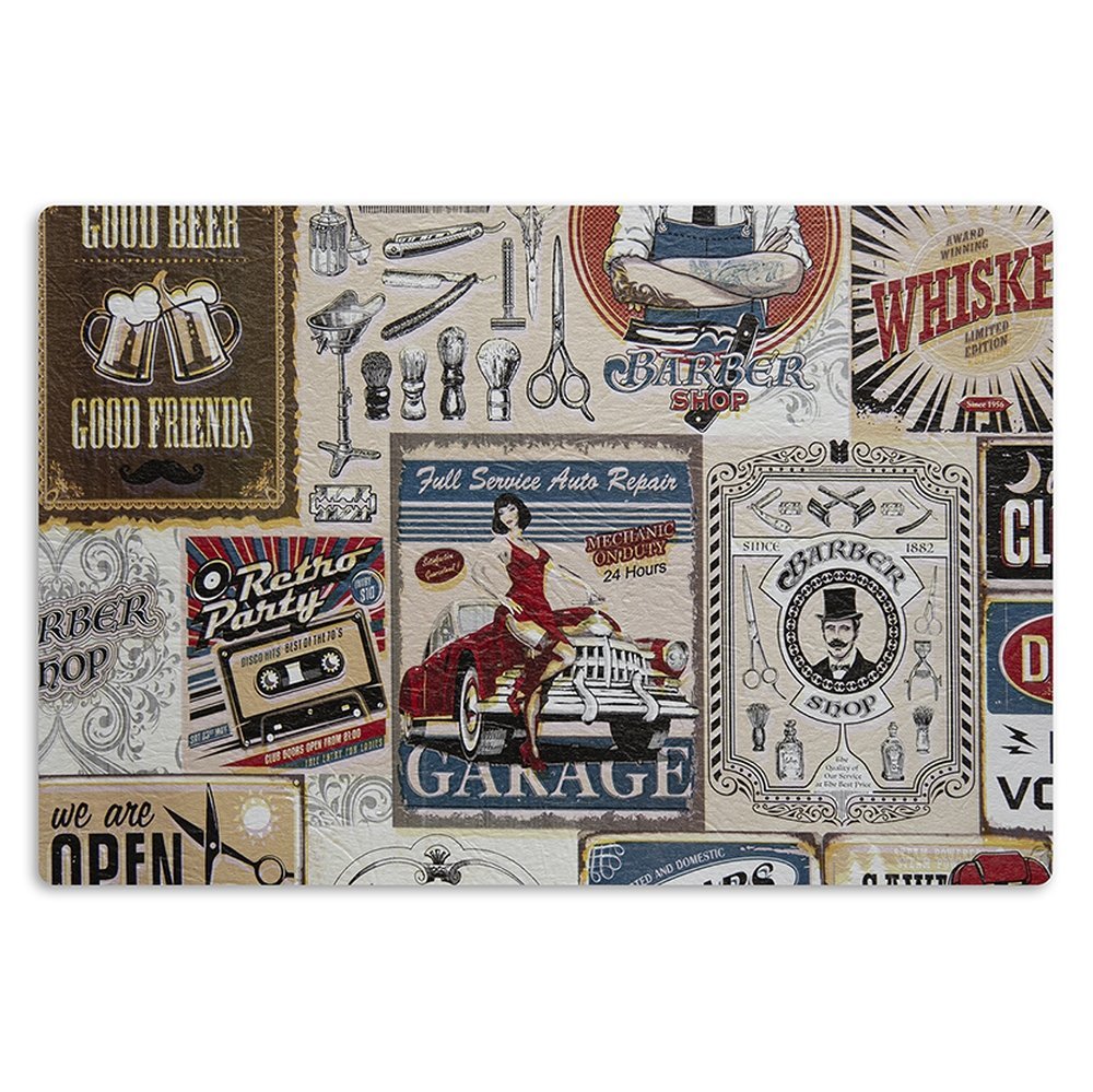4 Jogo Americano Barber Shop - Barbearia Impermeável Pvc | MadeiraMadeira