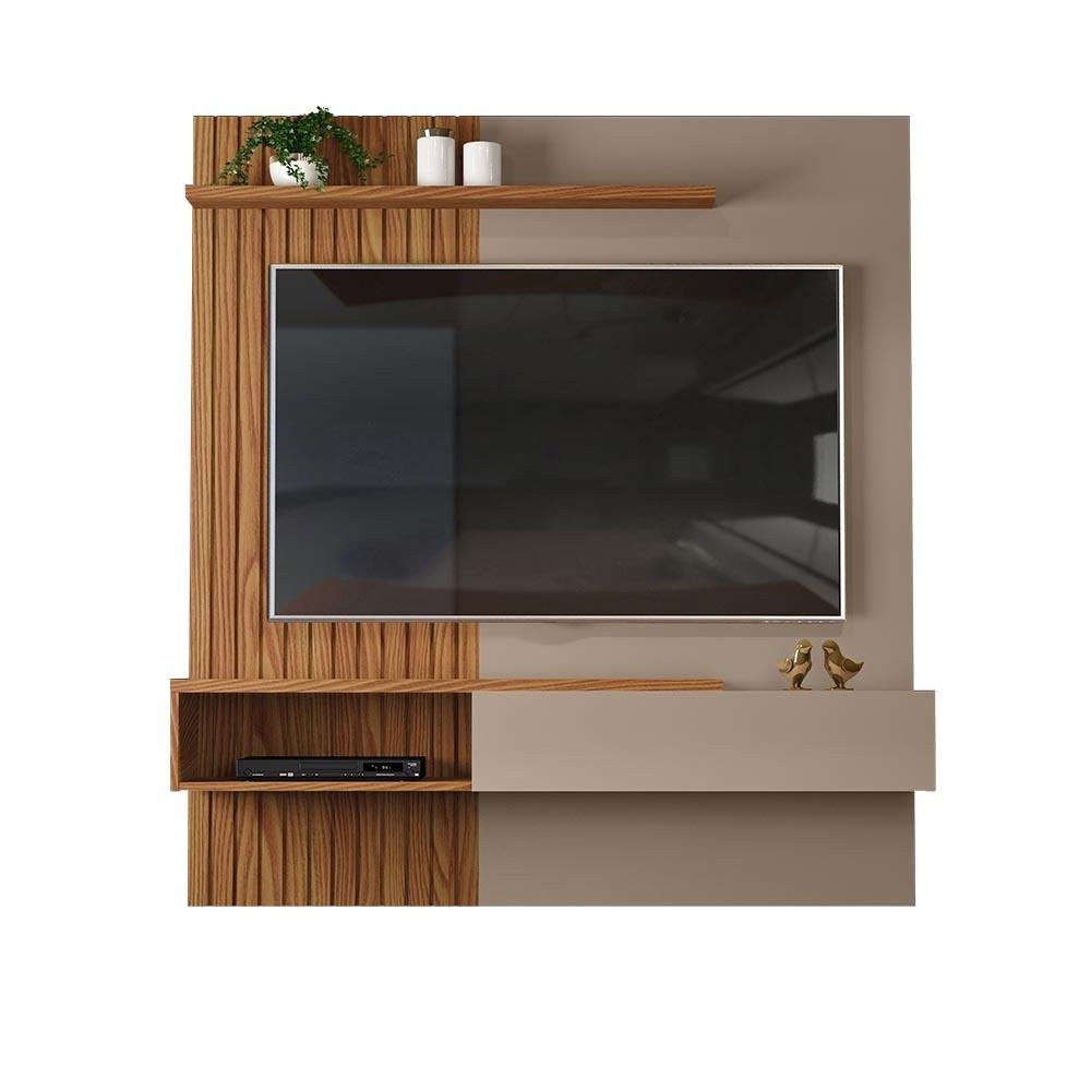 Painel Ripado Para TV Até 65 Polegadas Griz Carvalho Nobre Tito DJ ...