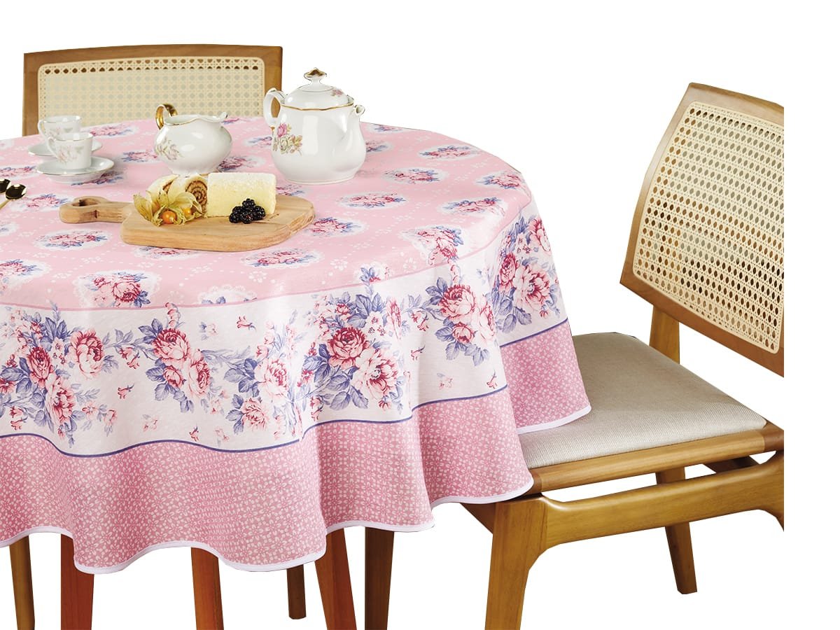 Toalha de Mesa Redonda Estampada Lepper 4 Lugares Pop 1,55m Jéssica ...