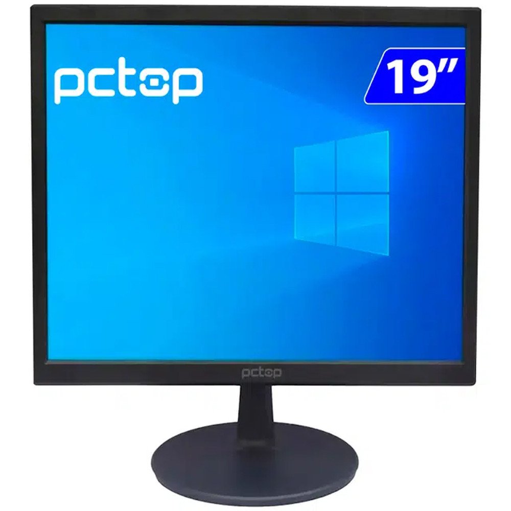 Monitor PCTop LED 19 Polegadas HD 60Hz HDMI VGA Inclinação Ajustável ...