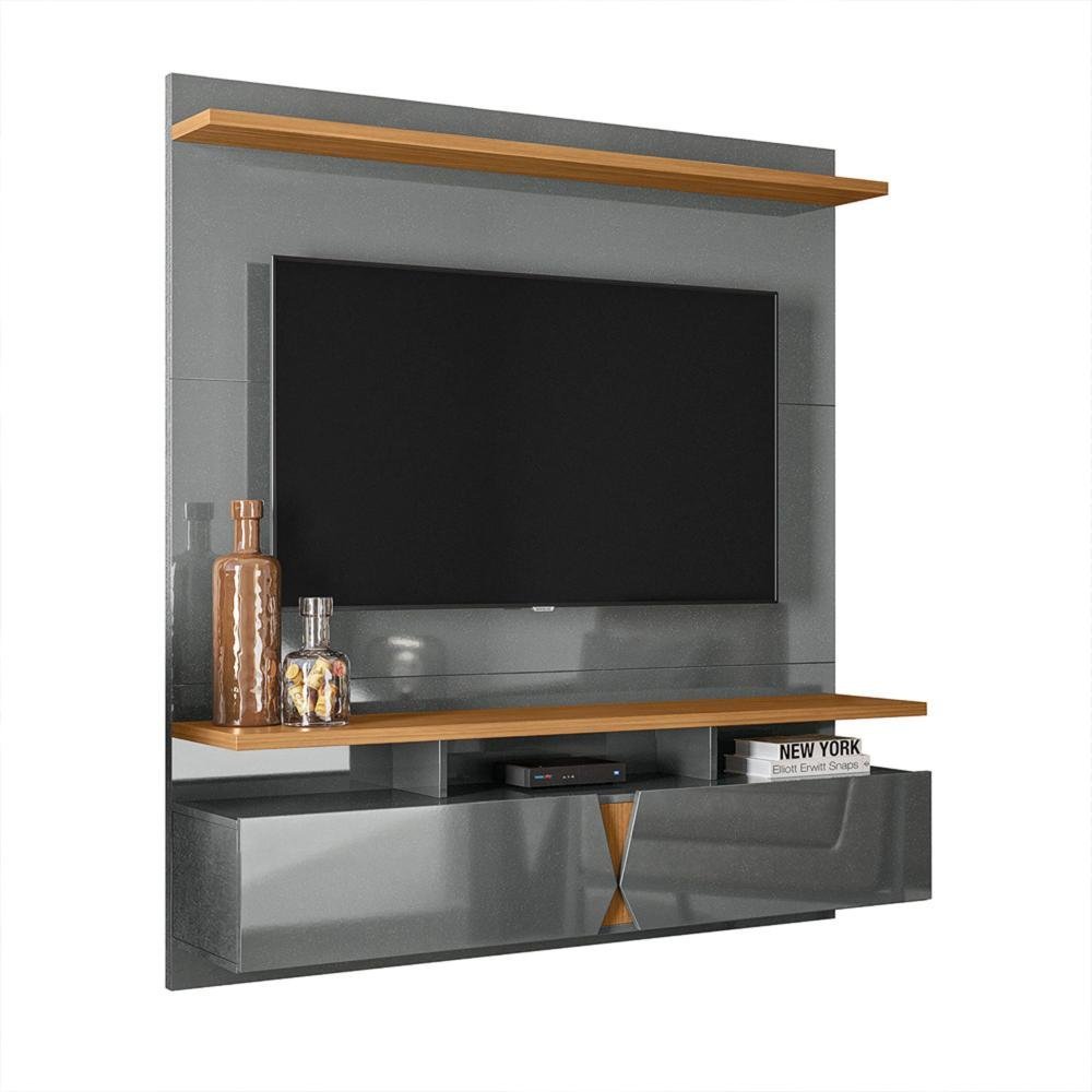 Painel Para Tv 55 Polegadas Cinza Perolizado Imola Lukaliam | MadeiraMadeira