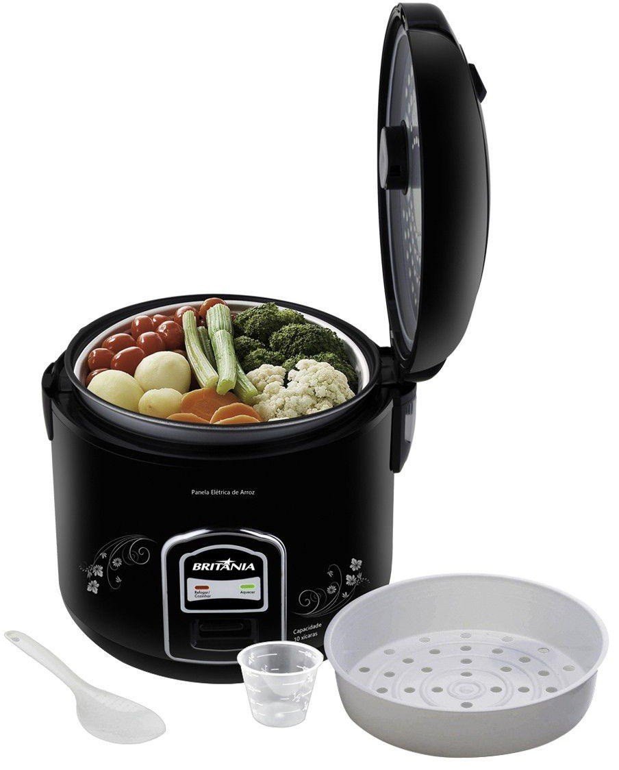 PANELA DE ARROZ BRITANIA 10 XICARAS 700W PRETA 220V | MadeiraMadeira