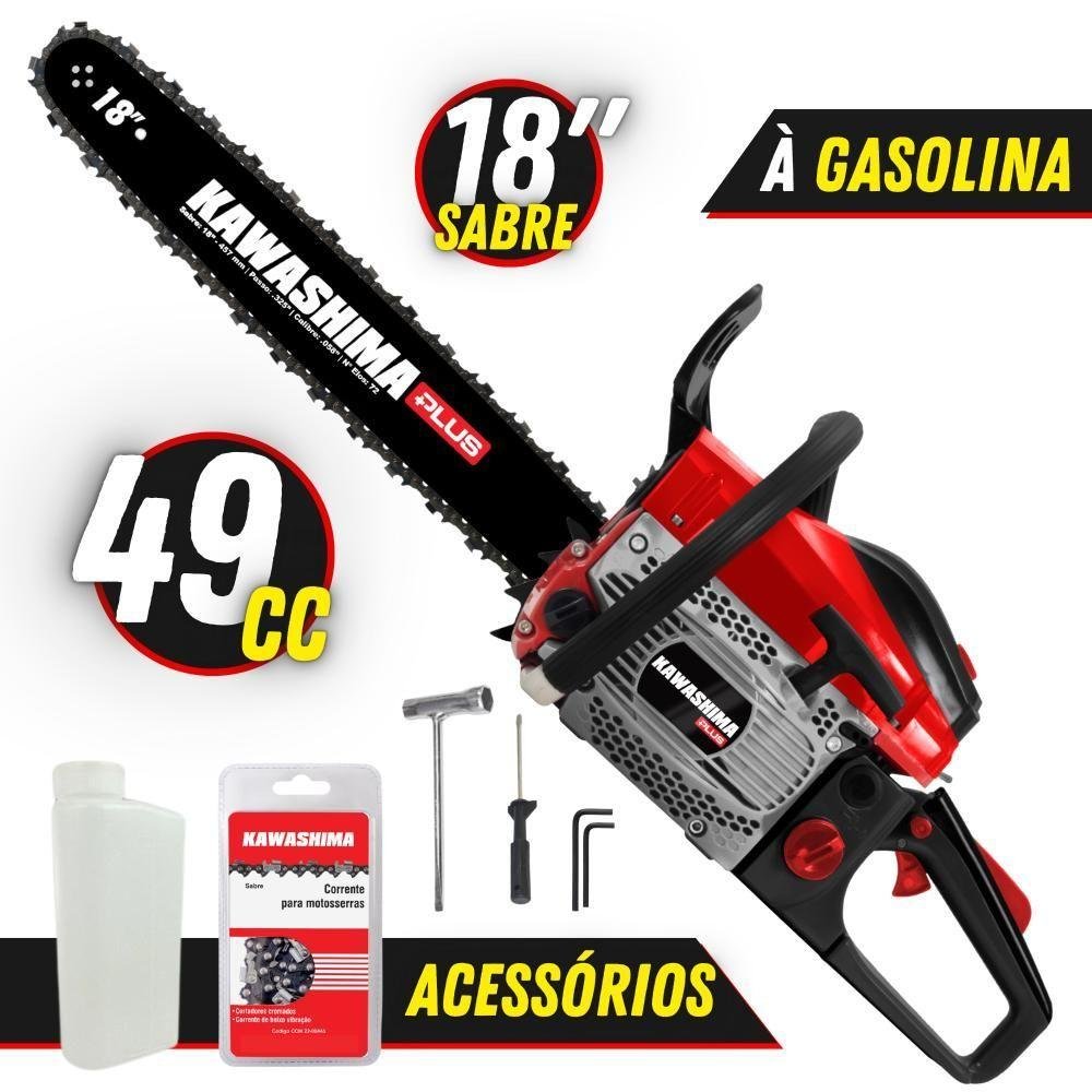 Motosserra Kawashima Kcs500p À Gasolina 49cc C/ Sabre de 18 | MadeiraMadeira