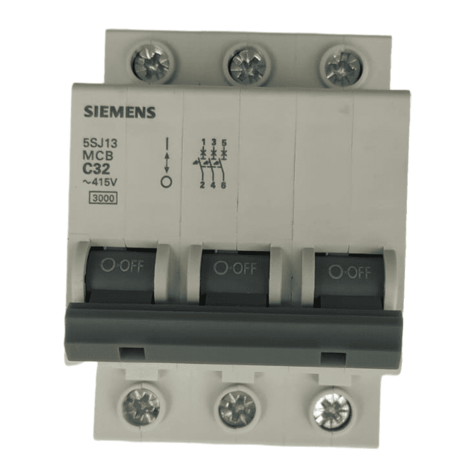 DISJUNTOR TRIFÁSICO TRIPOLAR MINI DIN CURVA C 5SJ1 SIEMENS:32A | MadeiraMadeira