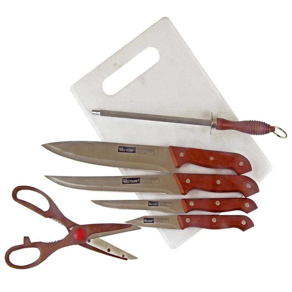 Jogo de Facas Cabo de Madeira 7 Peças 1397 Western | MadeiraMadeira