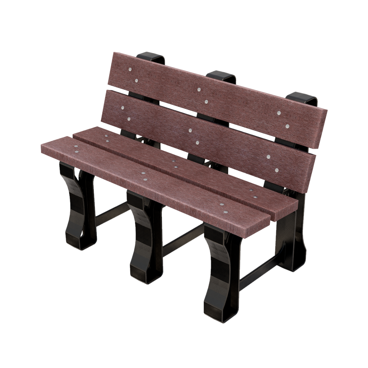 Banco de Jardim Madeira Plástica 1,10 M:marrom/kit Inox 304 ...