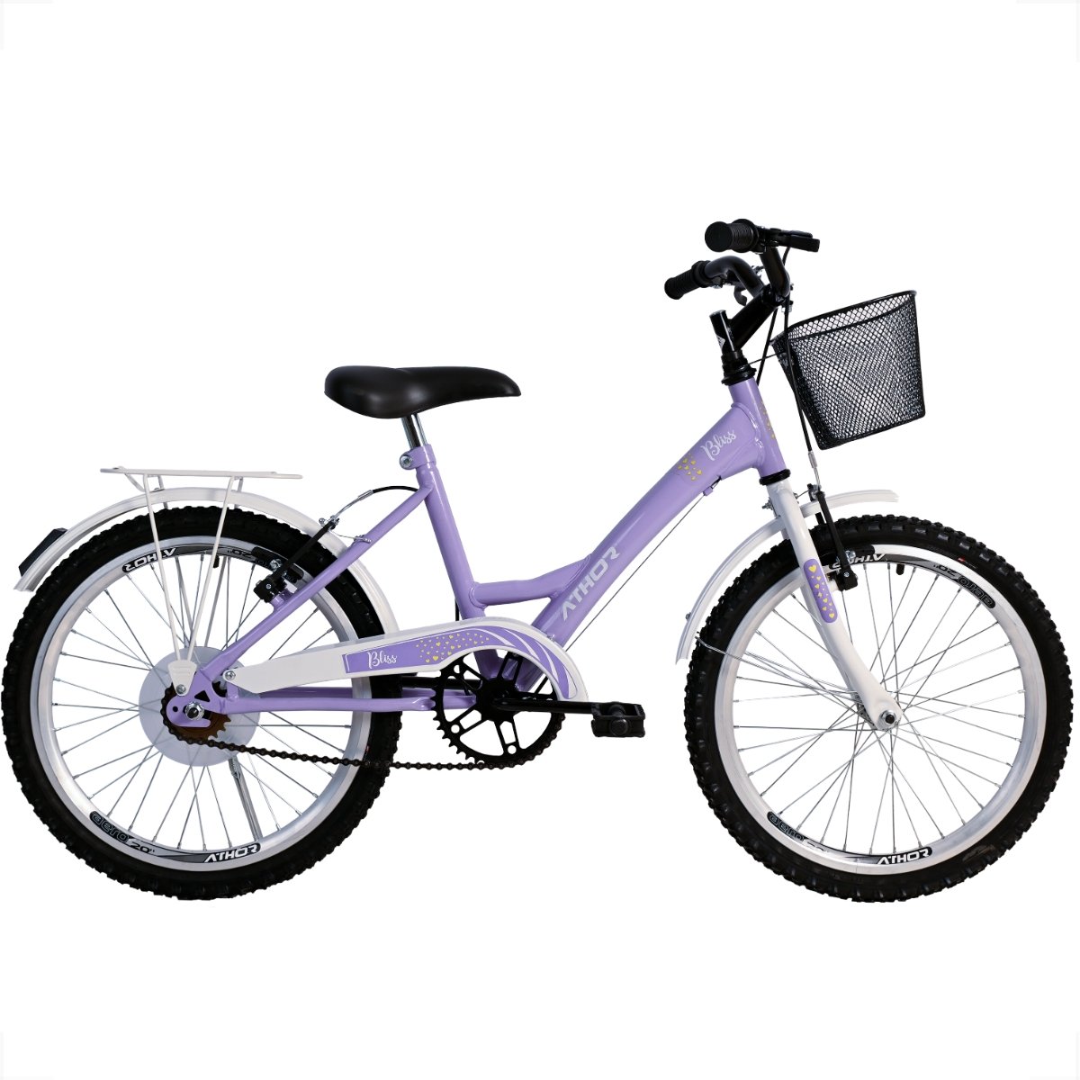 Bicicleta Infantil Feminina Athor Bliss Aro 20 com Cestinha:lilás ...