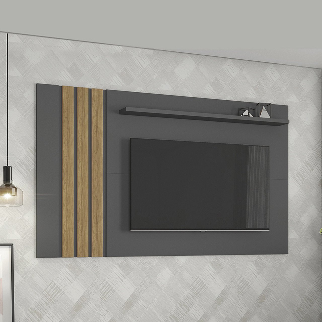 Painel para TV de até 70 Polegadas Atraente JCM Movelaria GRAFITE/NORONHA JCM | MadeiraMadeira