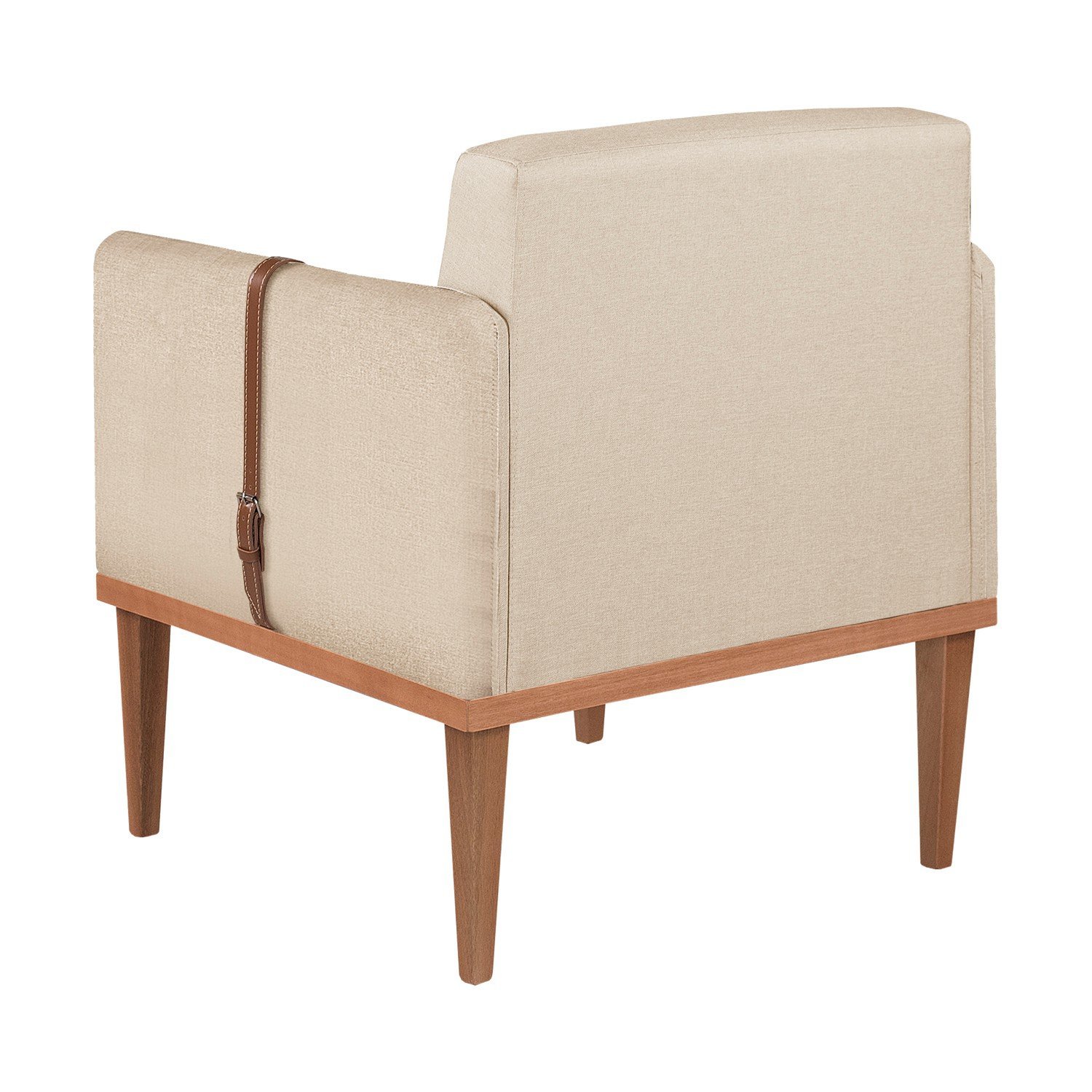 Poltrona Duali em Linho Agarb Decor:linho Bege Claro | MadeiraMadeira