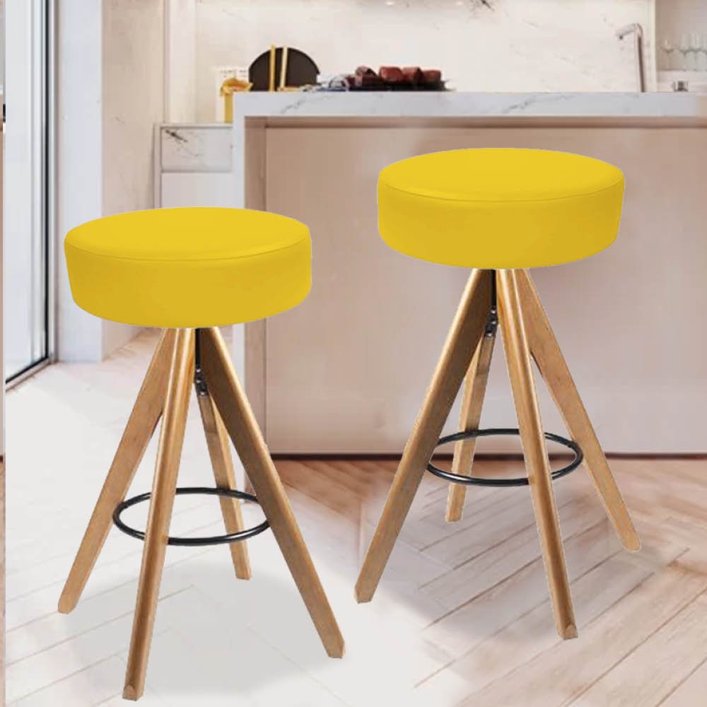 Kit 10 Banqueta Alta Redonda Giratória Delia Madeira Balcão Bistrô ...