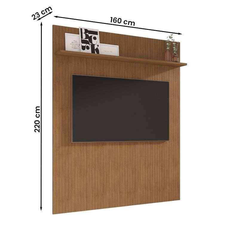 Painel Frisado Siena Sala para TV até 60 Polegadas 160 cm Cedro ...