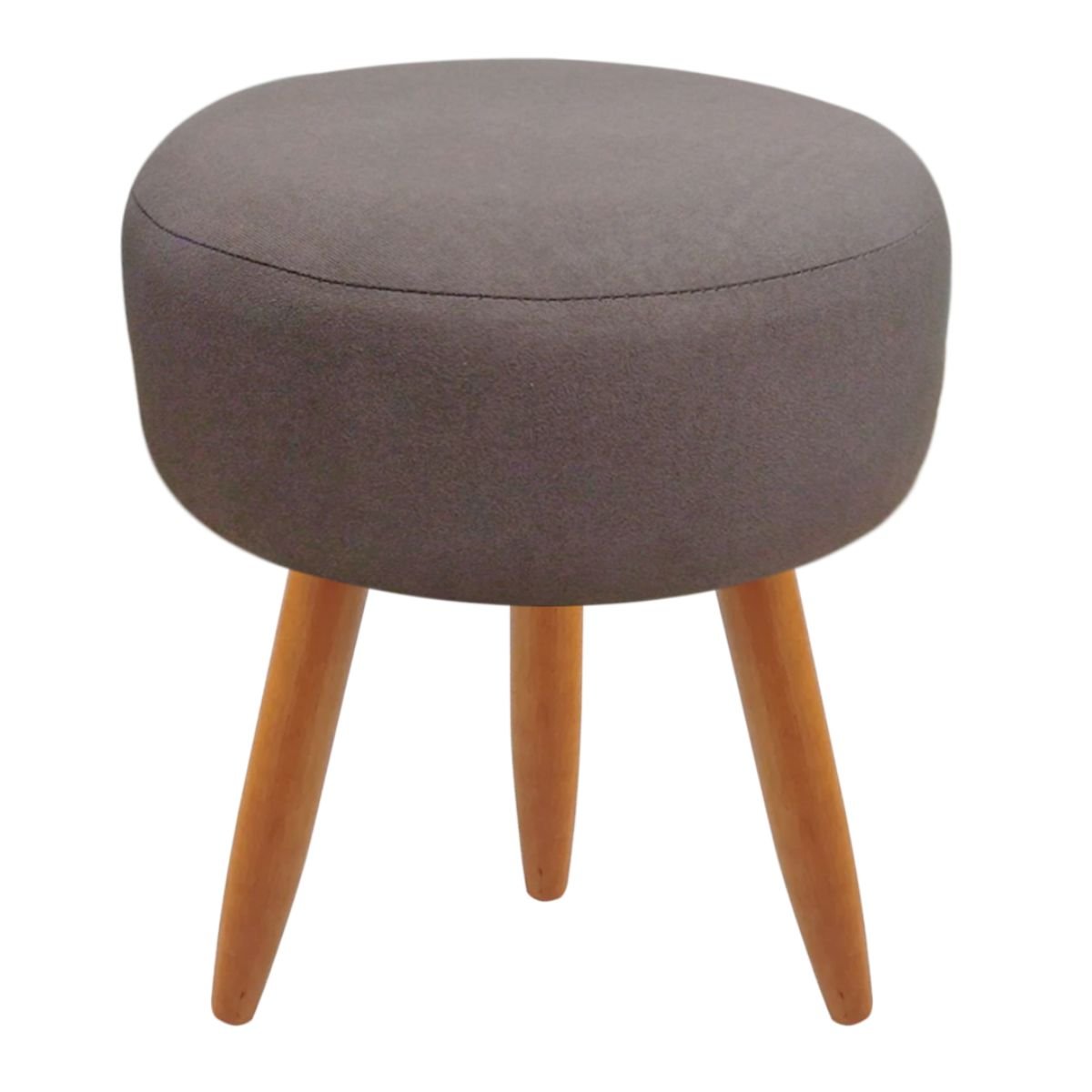 Puff Banqueta Decorativo Classic Redondo Suede Marrom | MadeiraMadeira