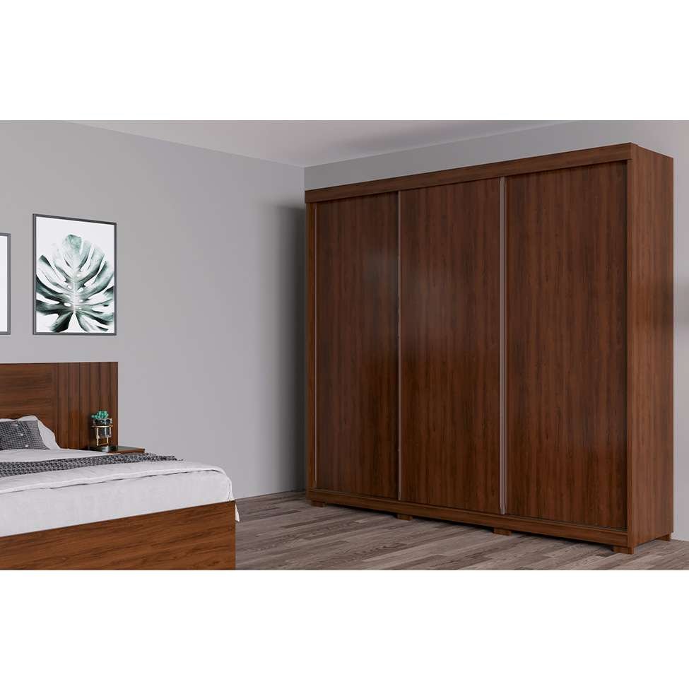 Guarda-Roupa Casal New Prime 3 portas 6 gavetas Jacarandá | MadeiraMadeira