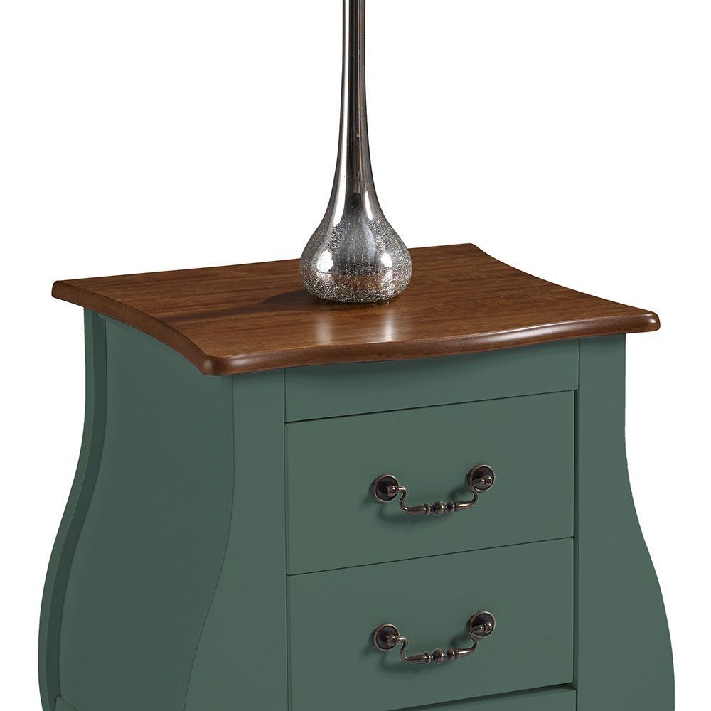 Mesa de Cabeceira Bombê com 2 Gavetas 1026 Linz Móveis - Verde Musgo ...