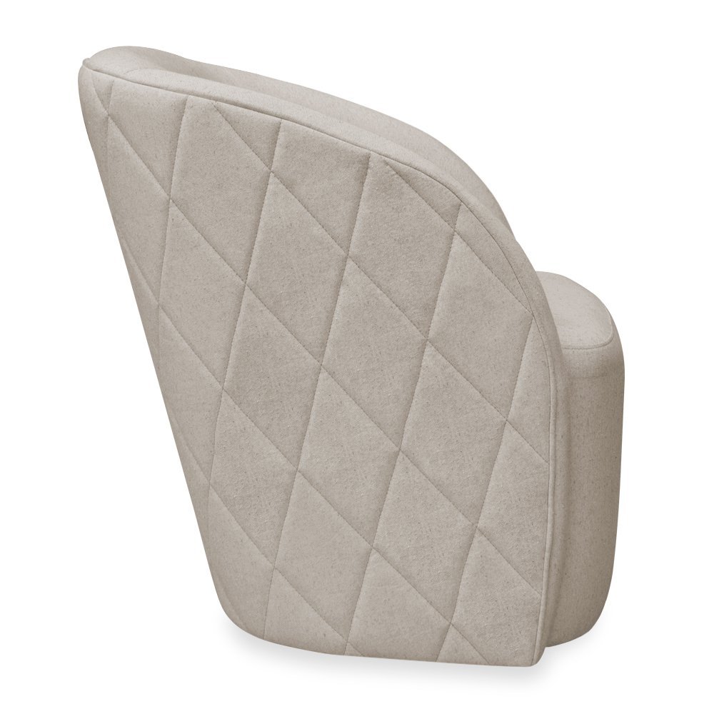 Poltrona Laura com Base Giratória Linho Marrom | MadeiraMadeira