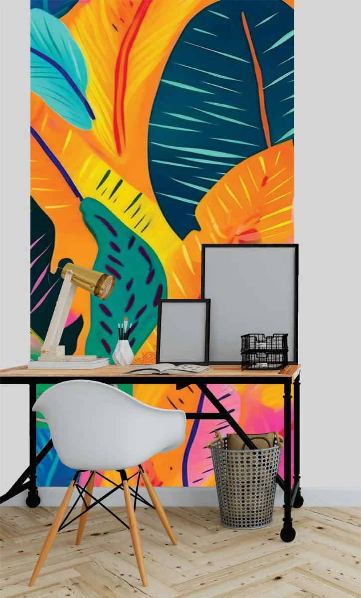 Papel de Parede 3D Painel 1M Folha Bananeira Decorada Jadim Realista ...