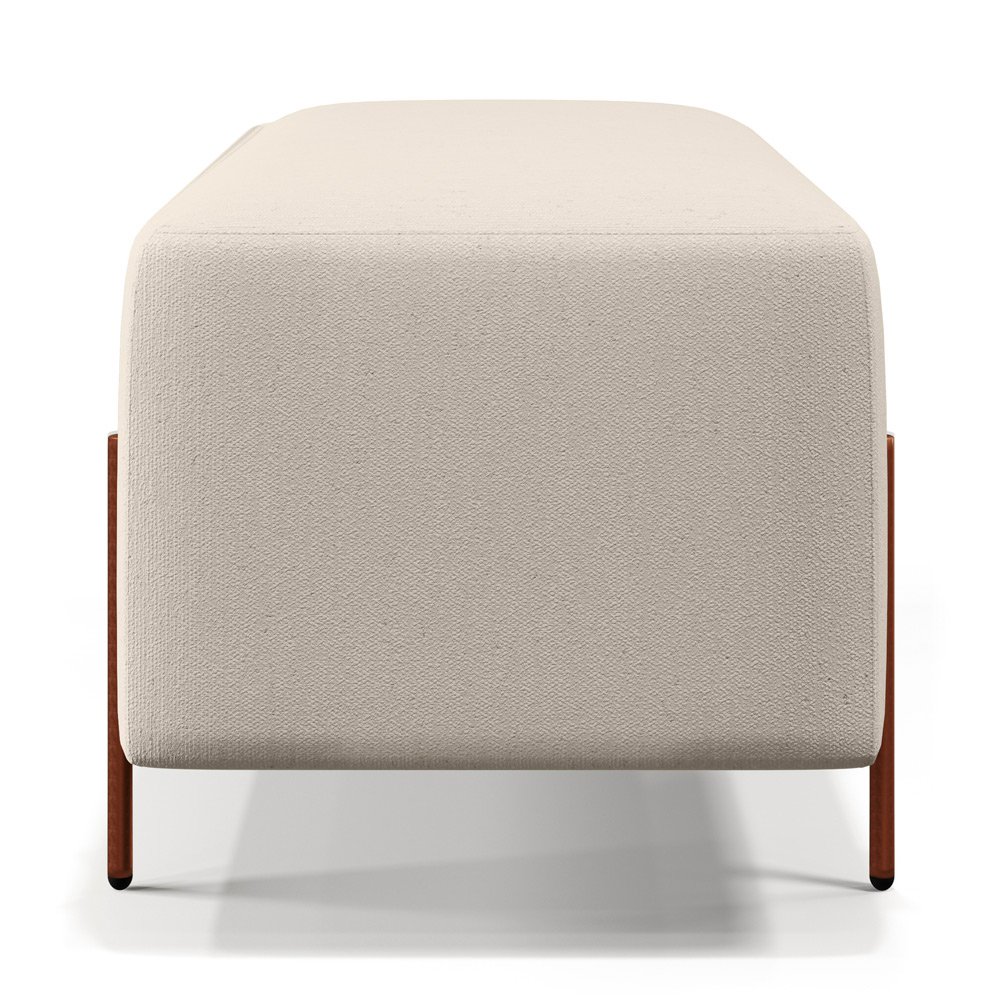 Puff Retangular Decorativo Status 90x45 D02 Pés de Aço New Cobre Linho ...