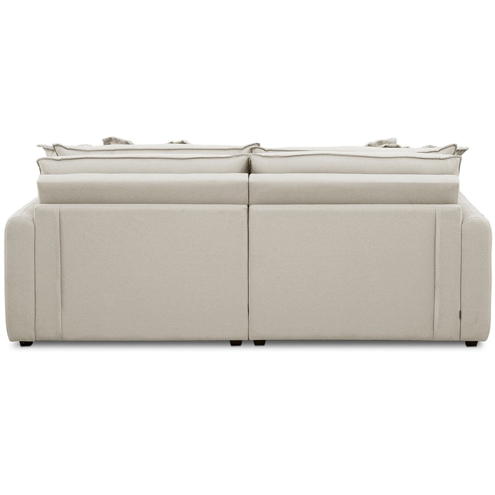 Sofá Cama Retrátil 3 Lugares para Sala de Estar 190cm Asher T03 Veludo Bege - Lyam Decor ...