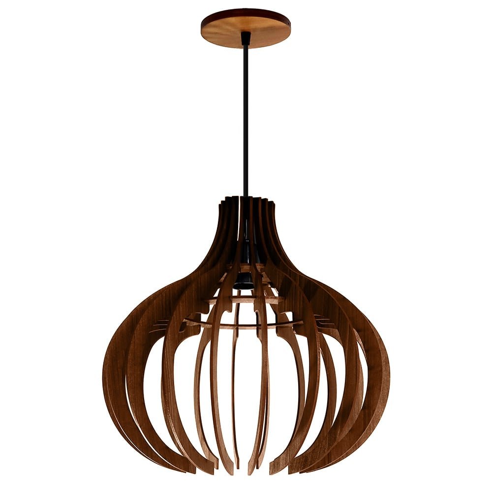 Luminária Pendente de Teto Ana Maria Cor Madeira 110v/220v E27 ...