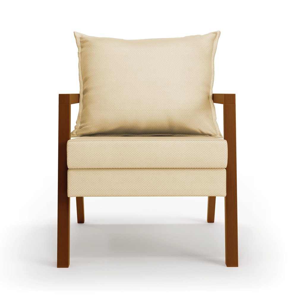 Poltrona Alice Veludo Luxo Off White A129 Base de Madeira - D'Rossi ...